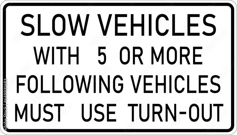 Vector graphic of a usa Slow Vehicle with Following Vehicles, Must Use ...