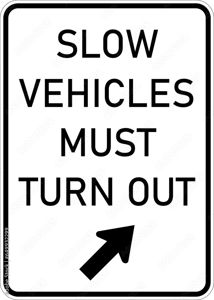 Transparent PNG of a Vector graphic of a usa Slow Vehicles Must Turn ...