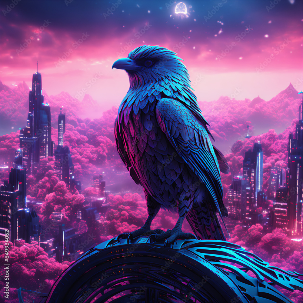 Ultra-Detailed Fantasy World: A Vibrant Fusion of Vaporwave Aesthetics ...