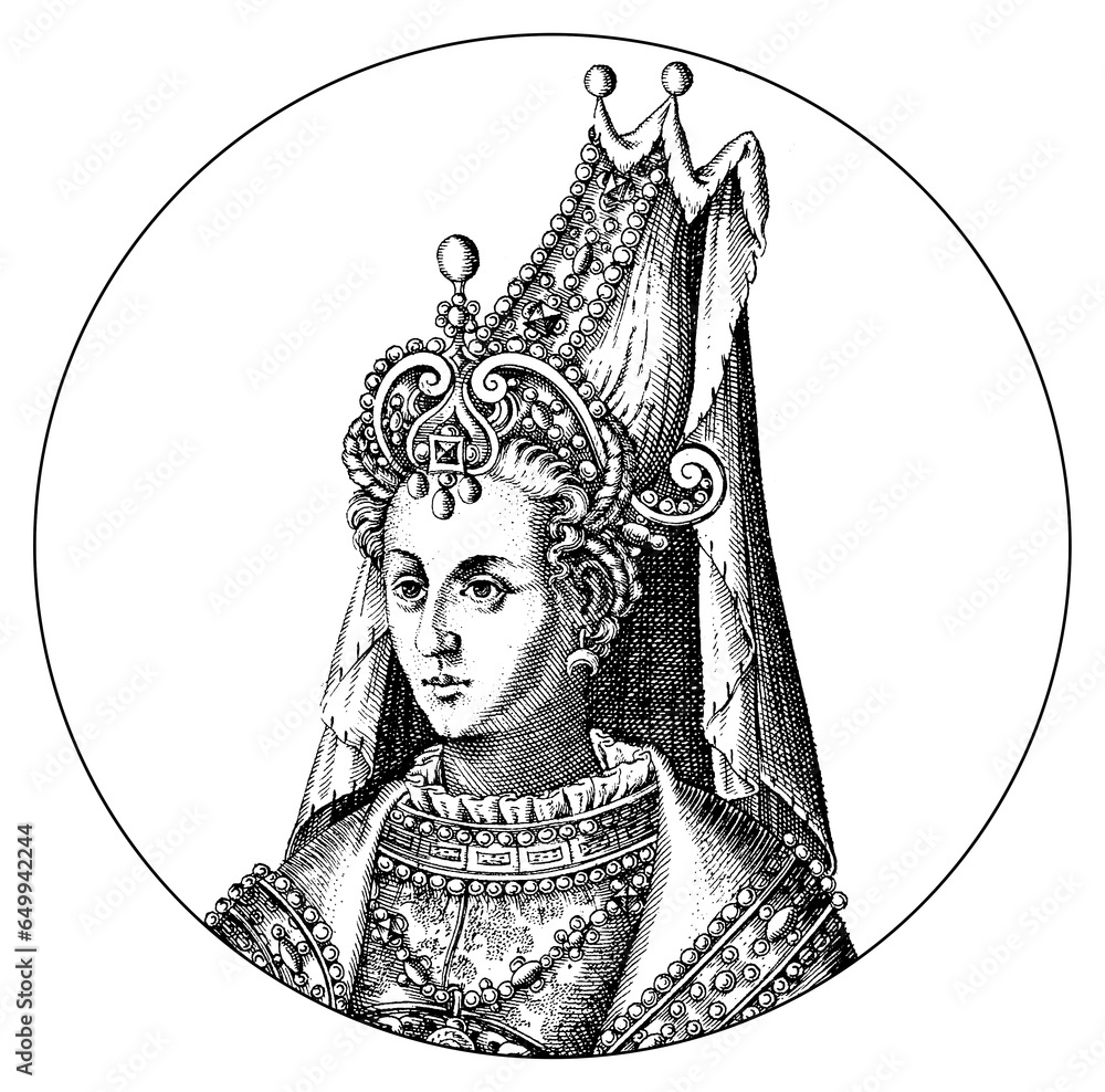 Hurrem Sultan Roxelana - Vintage Engraving of Hurrem, Wife of the ...