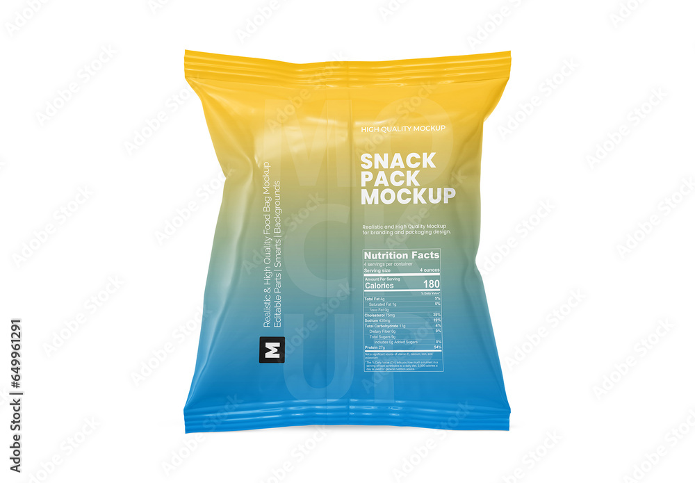 Small Snack Pack - Back View Mockup Stock Template | Adobe Stock