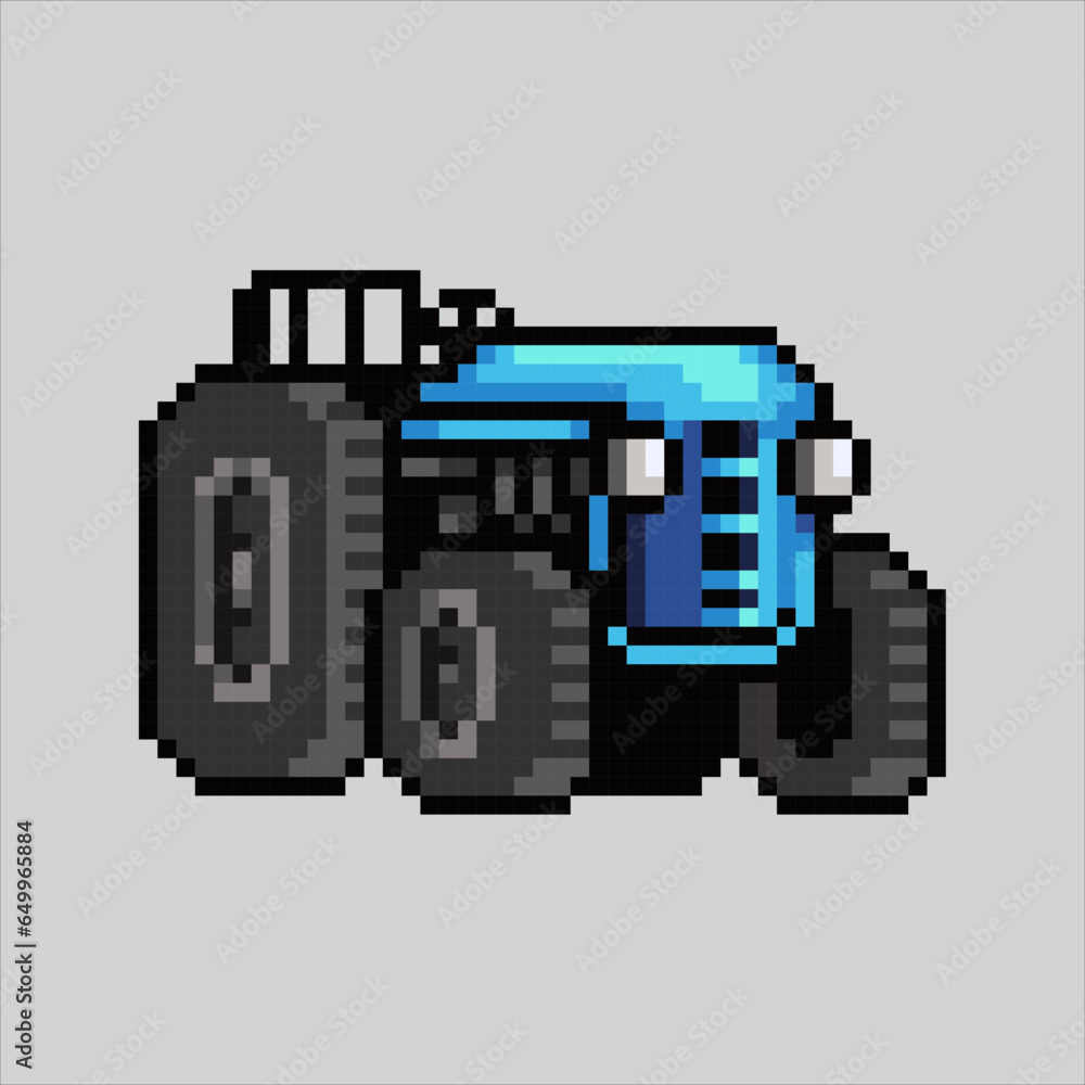 Vetor de Pixel art illustration Tractor. Pixelated Tractor. Tractor ...