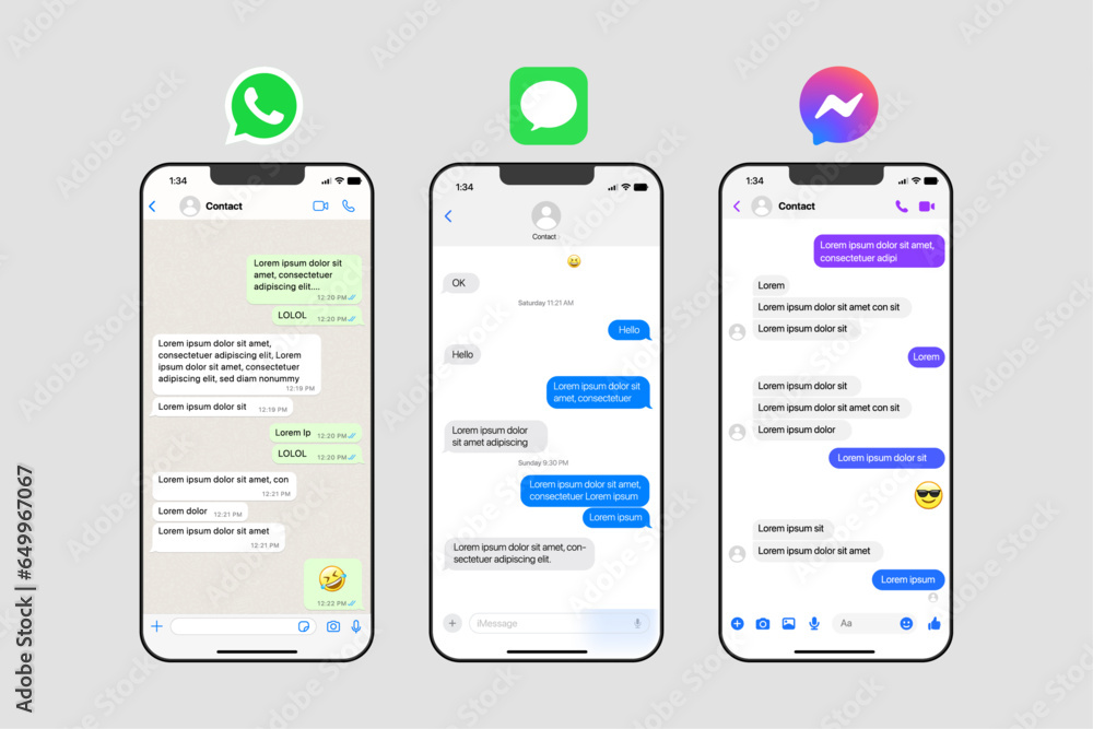 Instant Message Applications, iPhone Message App, WhatsApp, Facebook ...