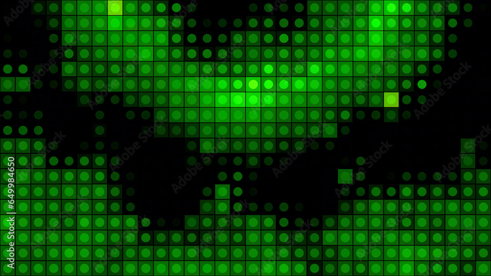Pixelated pattern with arcuate fluctuating shapes. Motion. Screen of ...