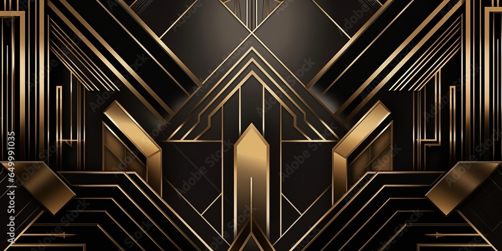 Abstract art deco. Great Gatsby 1920s geometric architecture background ...