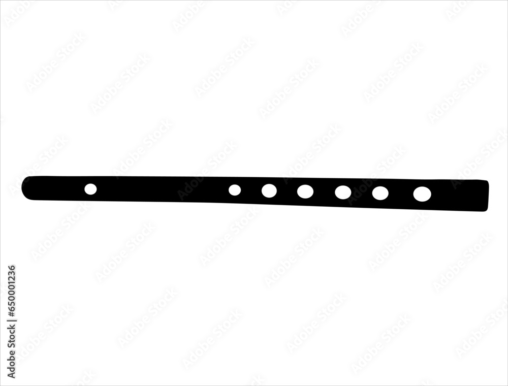 Flute silhouette vector art white background Stock Vector | Adobe Stock