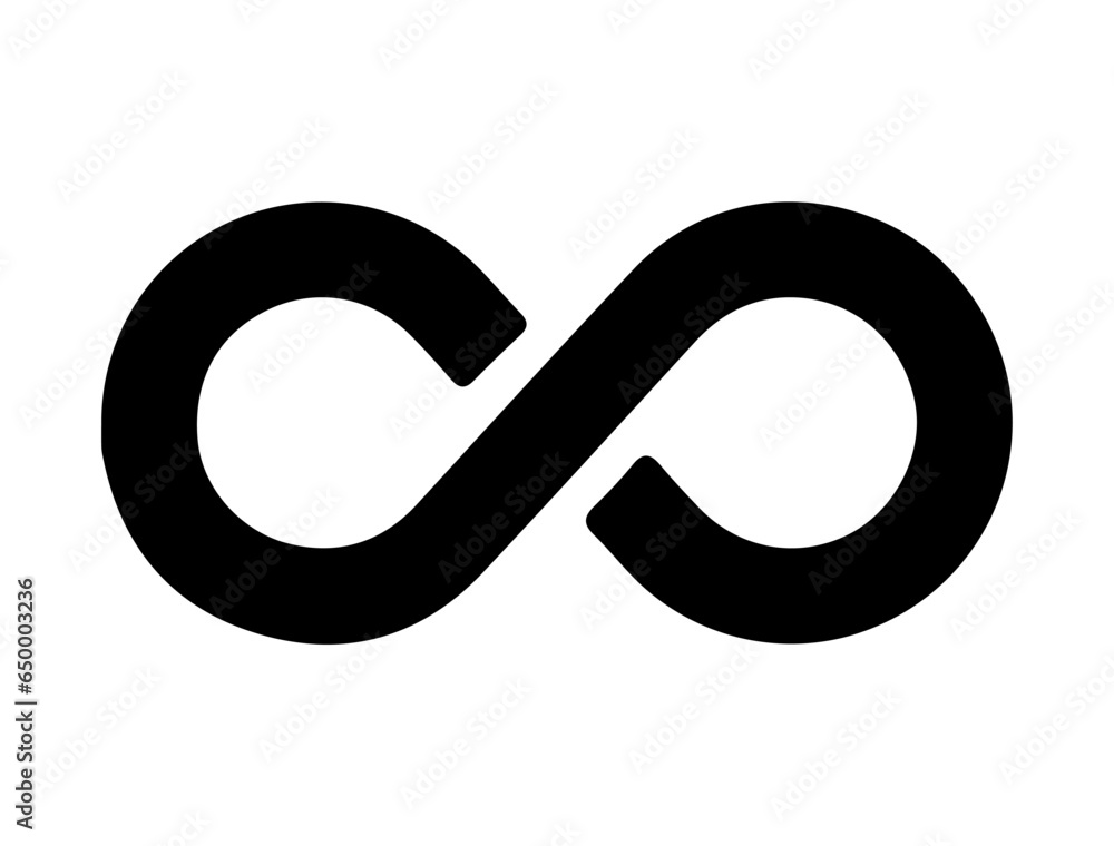 Infinity symbol silhouette vector art white background Stock Vector ...