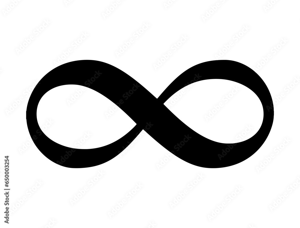Infinity symbol silhouette vector art white background Stock Vector ...