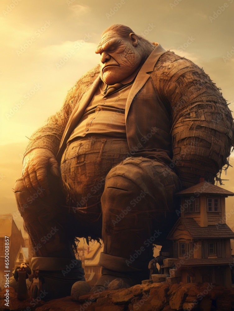 Fat ugly orc giant fairy tale character. AI Stock Illustration | Adobe ...