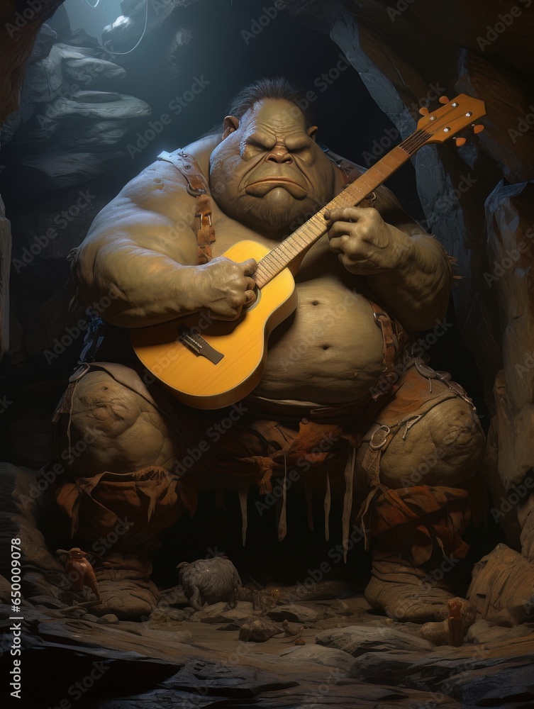 Fat ugly orc giant fairy tale character. AI Stock Illustration | Adobe ...