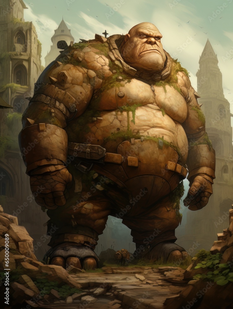 Fat ugly orc giant fairy tale character. AI Stock Illustration | Adobe ...