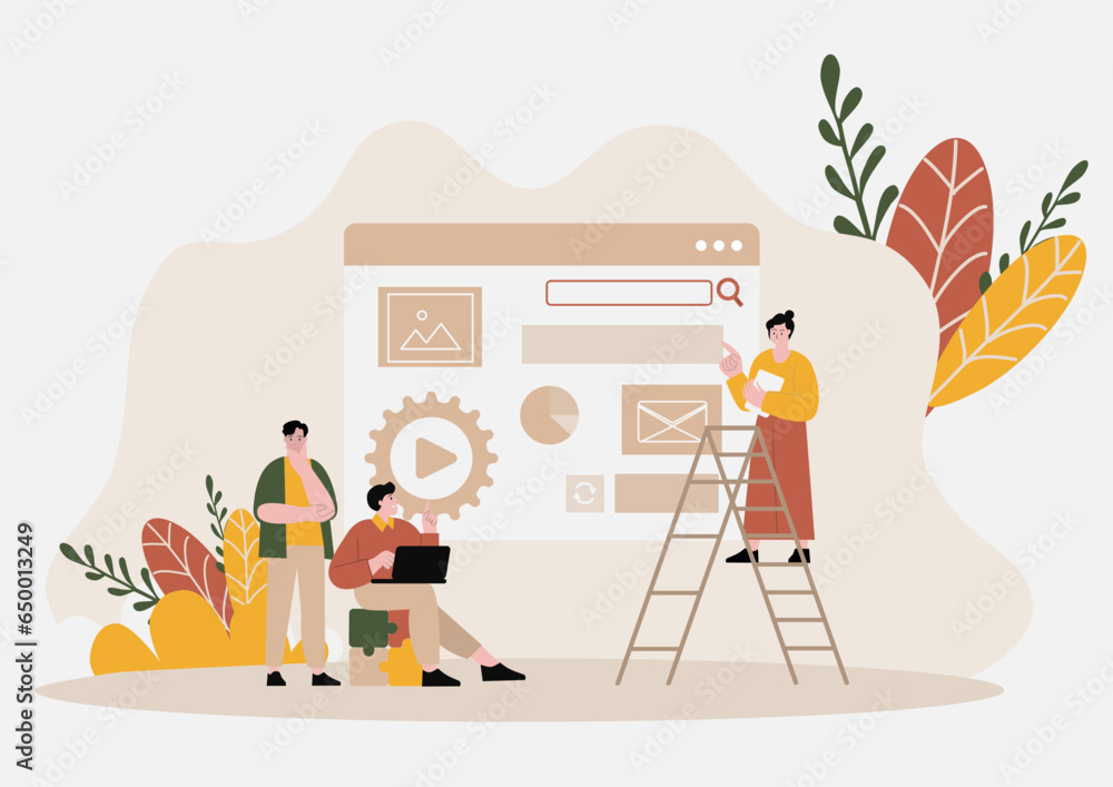 eamwork concept. Groups of people work in teams together at business ...