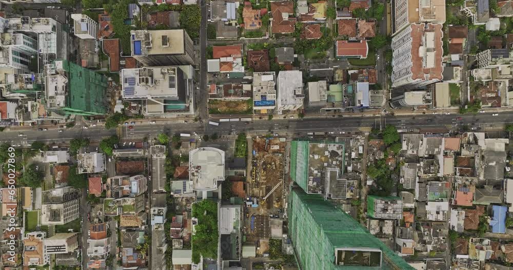 Vidéo Stock Colombo Sri Lanka Aerial v25 vertical top down view ...