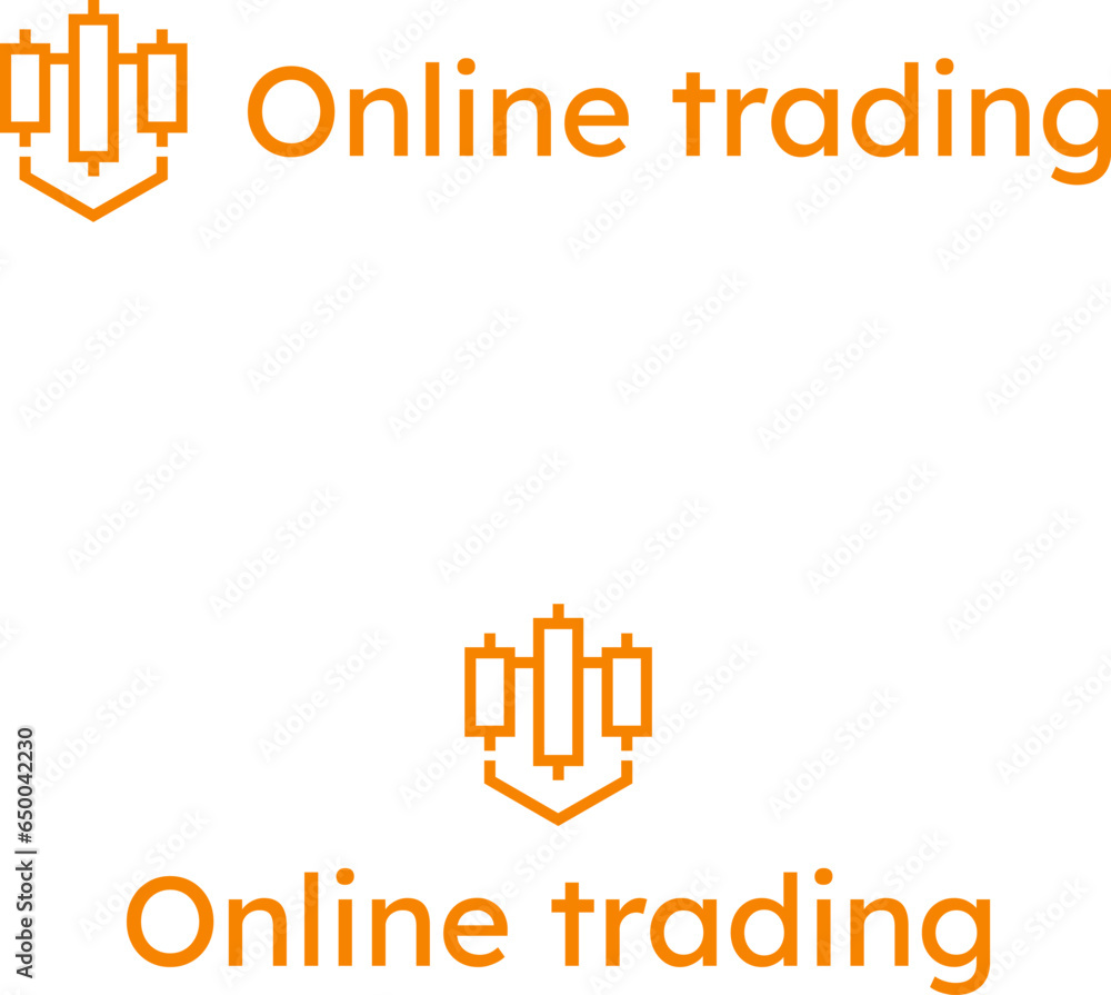 2D online trading brand name with unique business logo. Lexend font ...