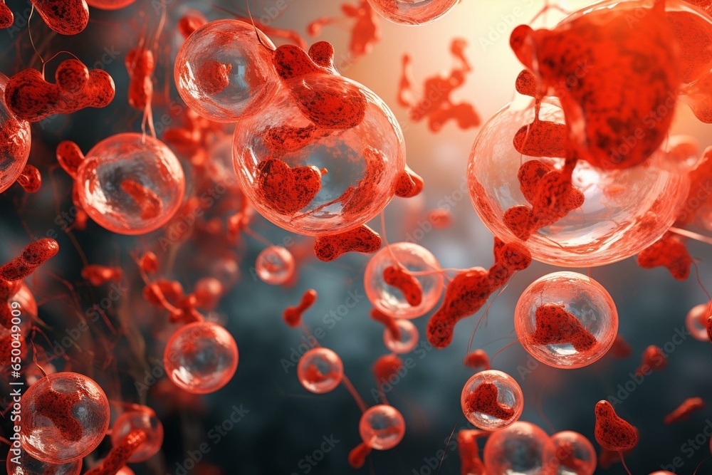 Human cells experiencing cell damage caused by an imbalance between ...