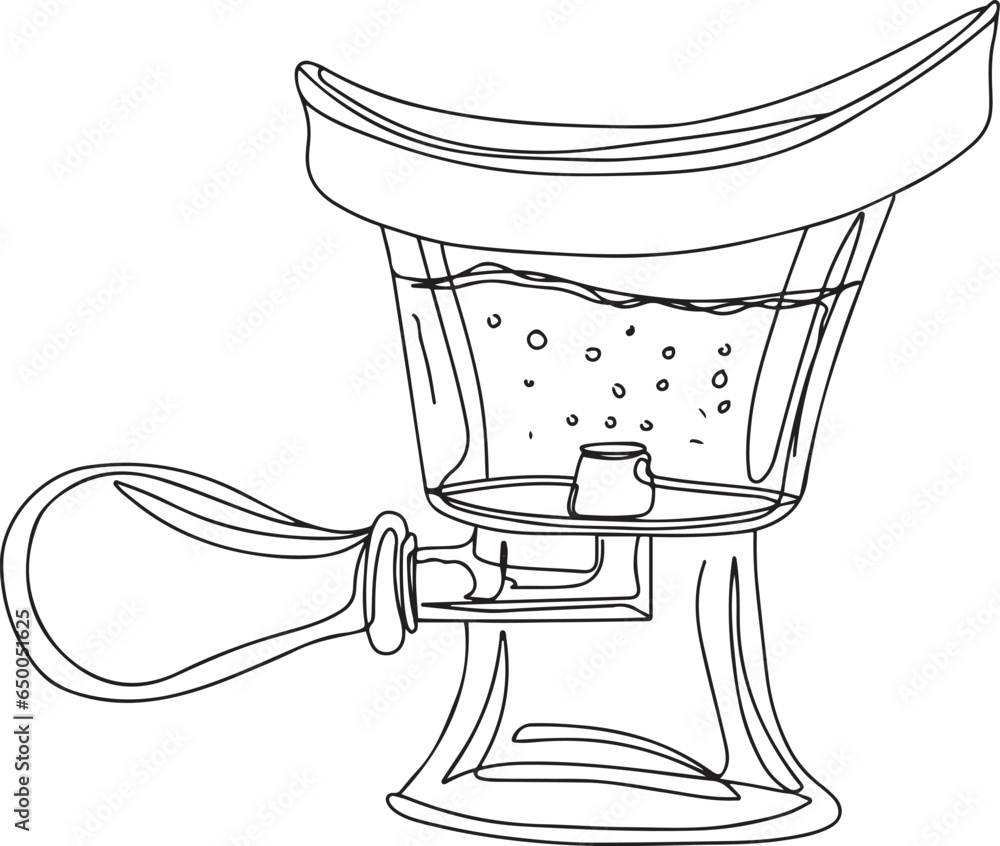 Medical Eye Wash Cup Sketch - Healthcare Clip Art, Cartoon Drawing of ...