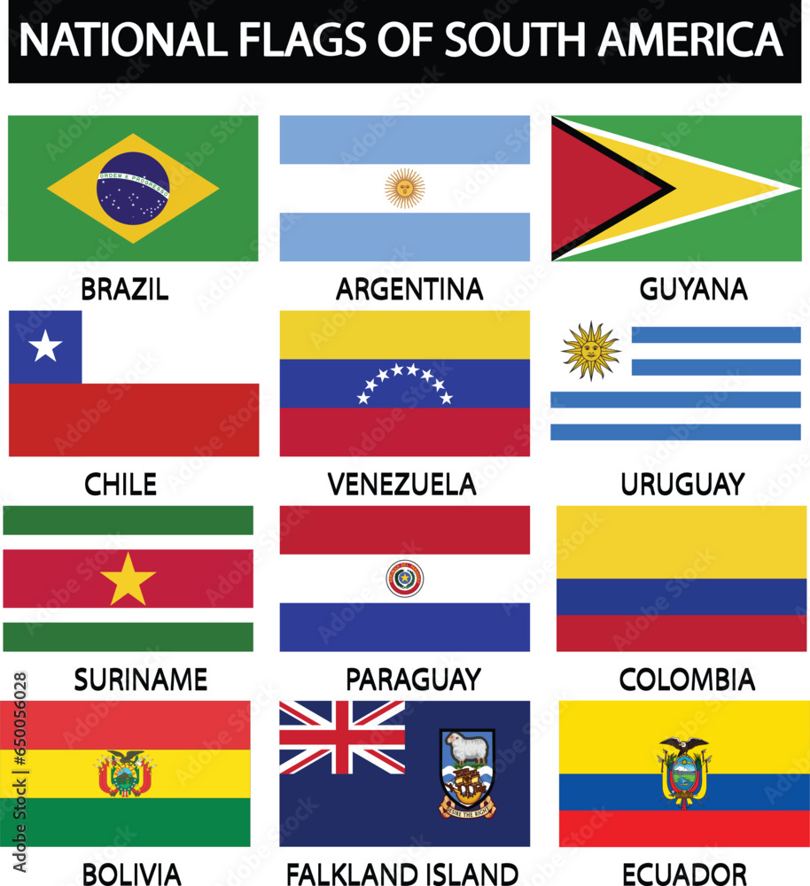 National flags of South America. Stock Vector | Adobe Stock