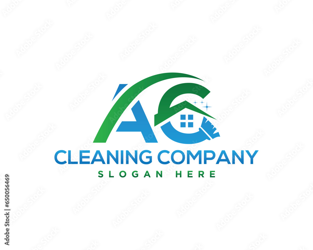 Letter AC Cleaning Logo Design Clean House Sign, Fresh Clean Logo ...