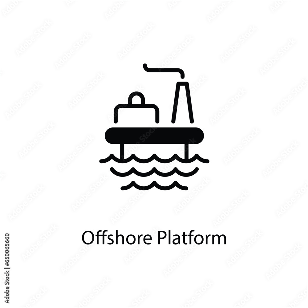 Offshore Platform icon for industry collection Vector stock ...