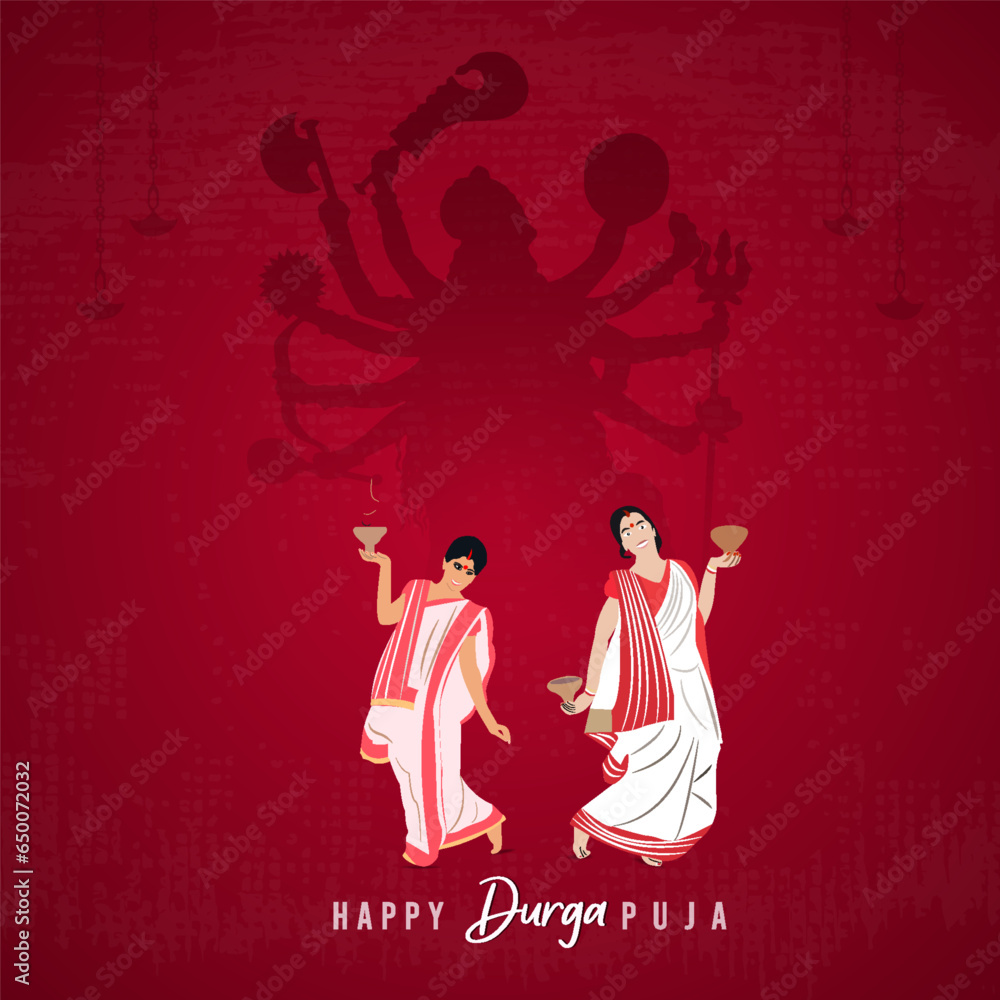 Durga Puja post, Durga Puja poster, Durga puja,Hindu Festival, Border ...