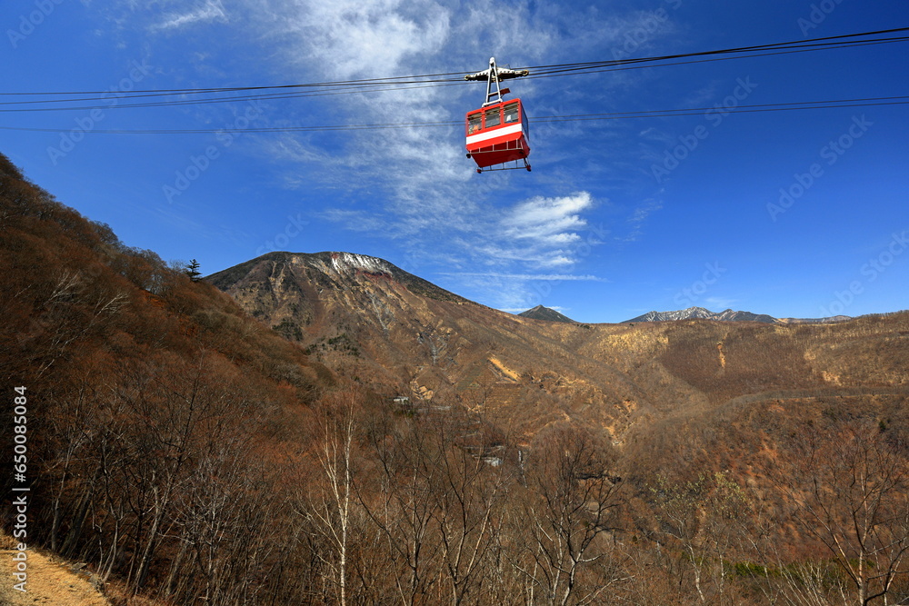 Akechidaira Ropeway at Chuzenji lake area in Nikko, Japan Stock Photo ...