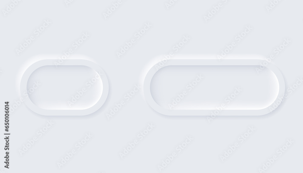 Neumorphic buttons. Simple trendy design elements UI components ...