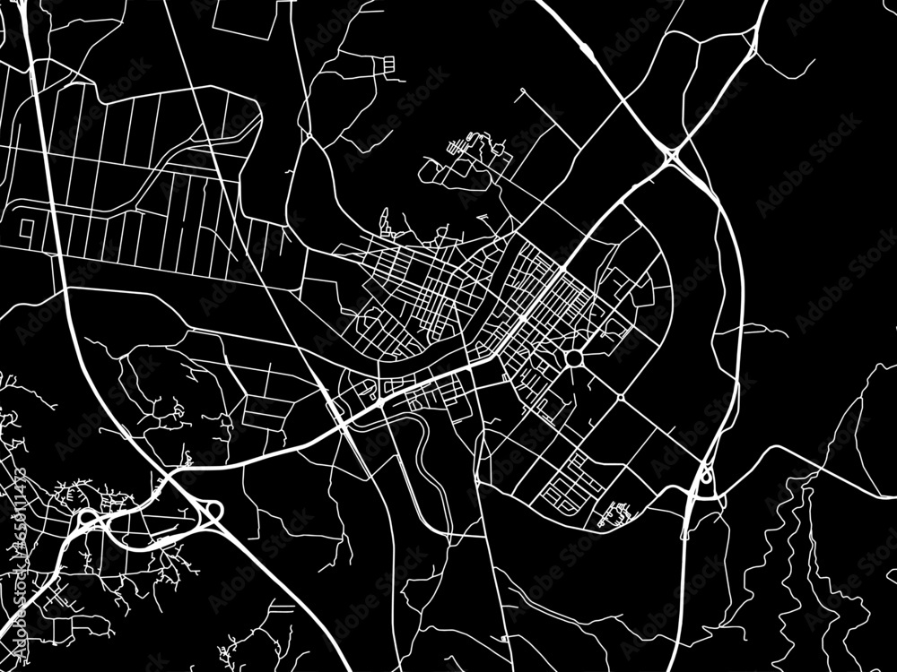 Vector road map of the city of Boryeong in the South Korea with white ...