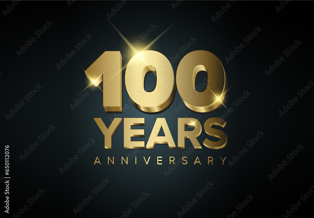 One hundred 100 years anniversary card template Stock Template | Adobe ...