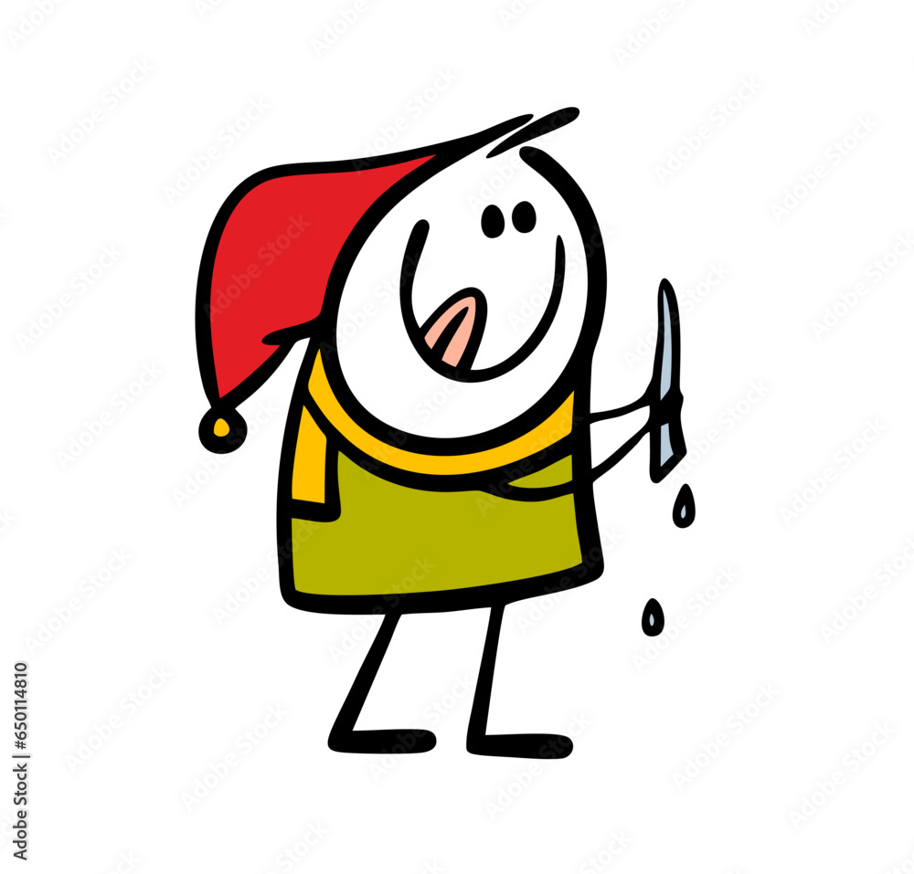 Vetor de Cartoon silly little boy funny stuck out his tongue, licks his ...