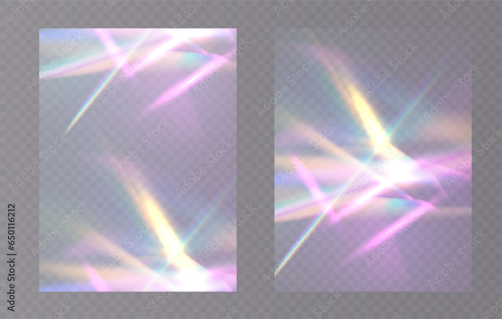 Crystal rays of light, prism refraction, lens flare, crystal glass ...