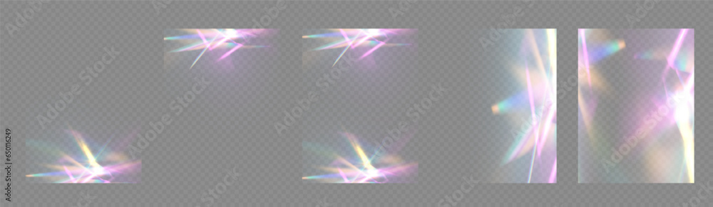 Crystal rays of light, prism refraction, lens flare, crystal glass ...
