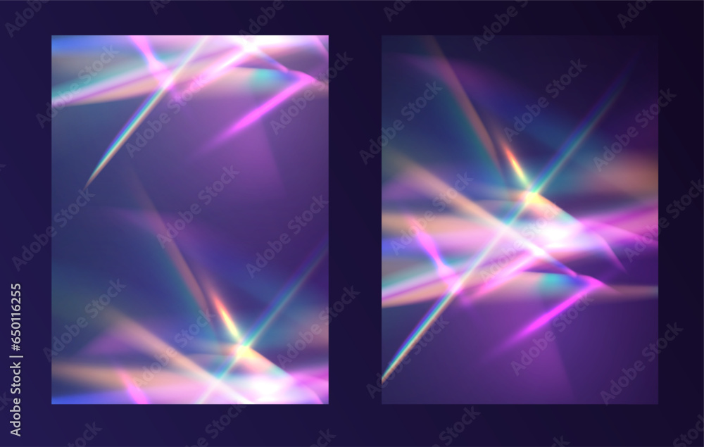 Crystal rays of light, prism refraction, lens flare, crystal glass ...