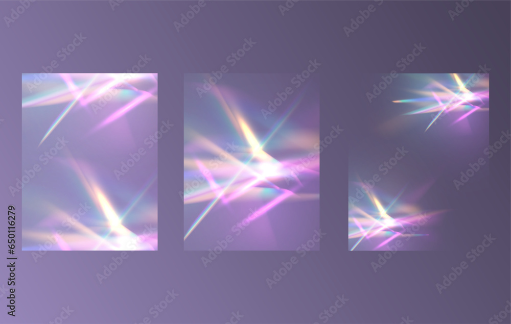 Crystal rays of light, prism refraction, lens flare, crystal glass ...