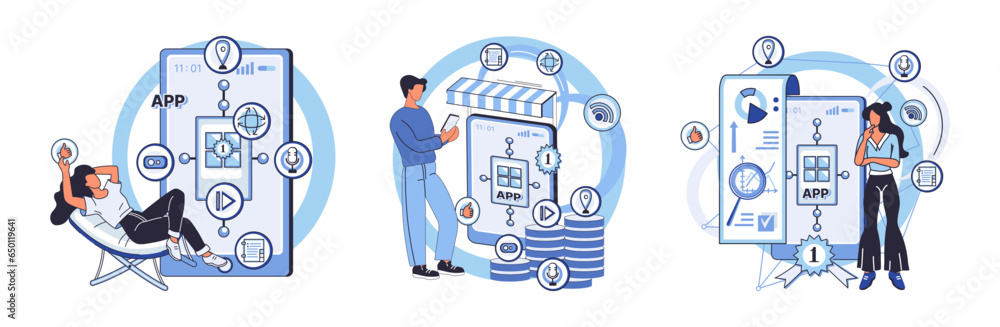 Application Testing Metaphor Vector Illustration Software Testing Defensive Line Safeguarding