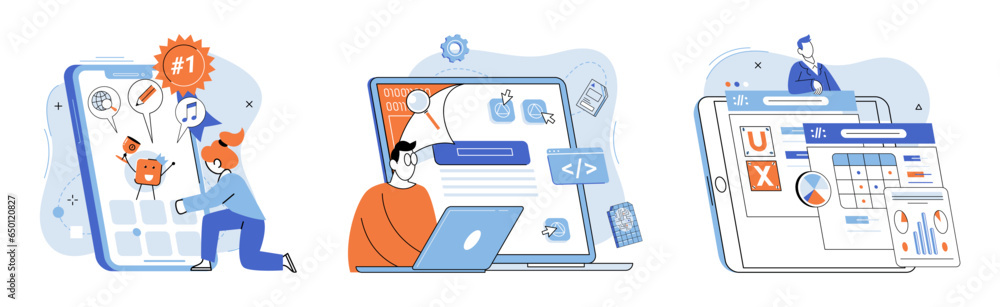 Application Testing Metaphor Vector Illustration Application Testing