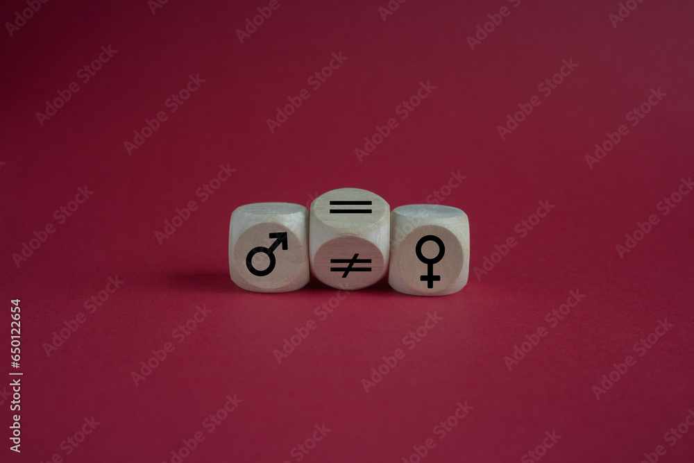 Symbol for gender equality. Turned a cube and changed a unequal sign to ...