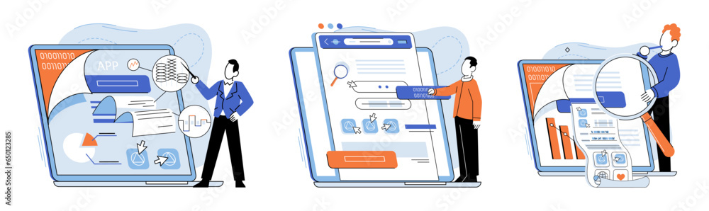 Application Testing Metaphor Vector Illustration Application Testing Audit That Every