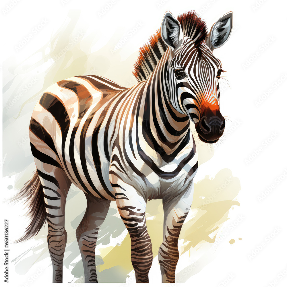 watercolor zebra clipart, Generative Ai Stock Illustration | Adobe Stock