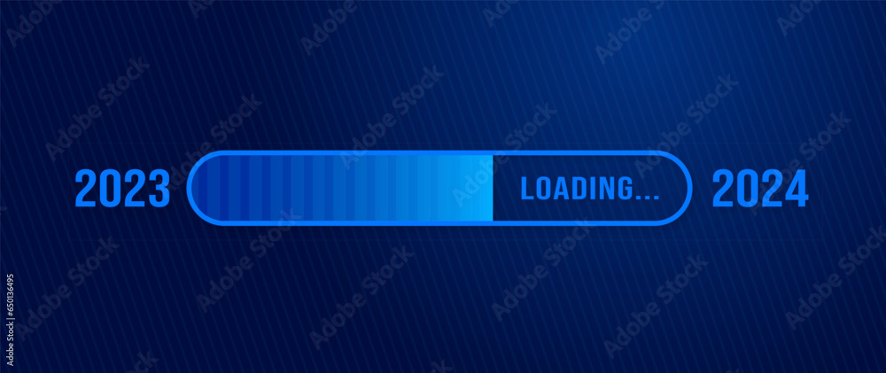 2024 loading bar Progress digital technology dark blue background ...
