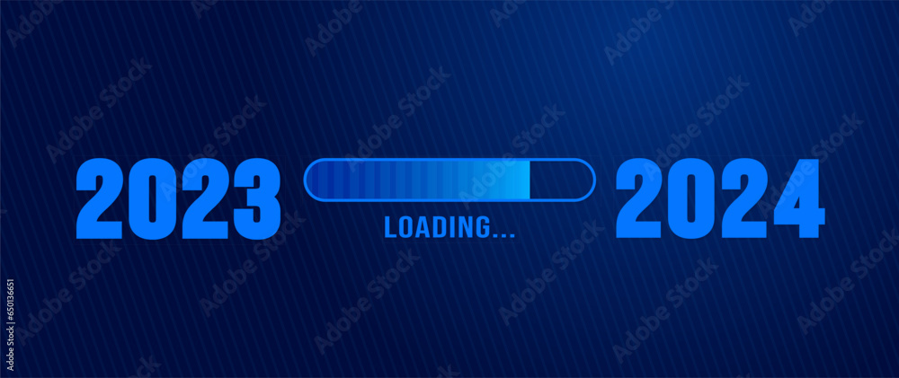 2024 loading bar Progress digital technology dark blue background ...