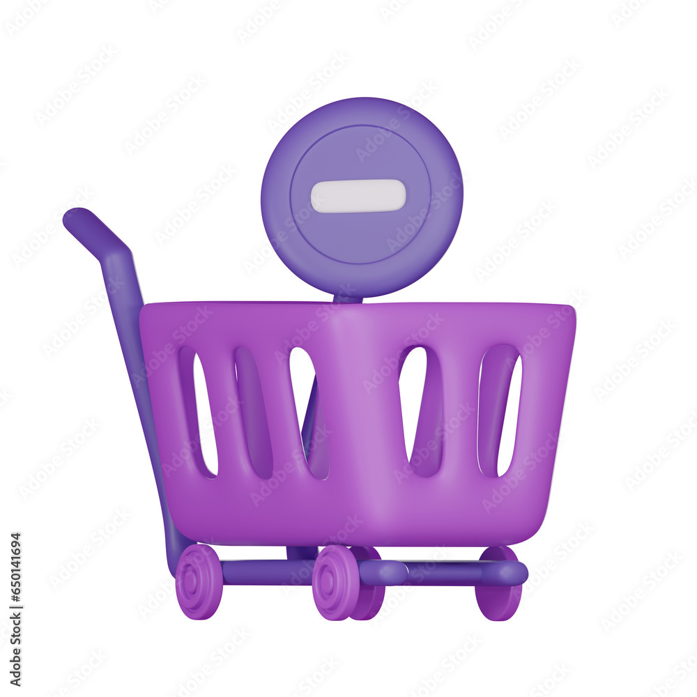 Remove to cart 3D icon Png 3000x3000 px Stock Illustration | Adobe Stock
