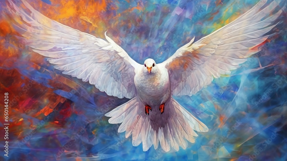 abstract art, dove. Holy Spirit concept, Pentecost Sunday, Generative ...