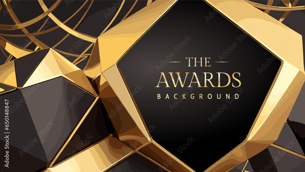Black golden polygonal awards graphics background. Luxury premium ...