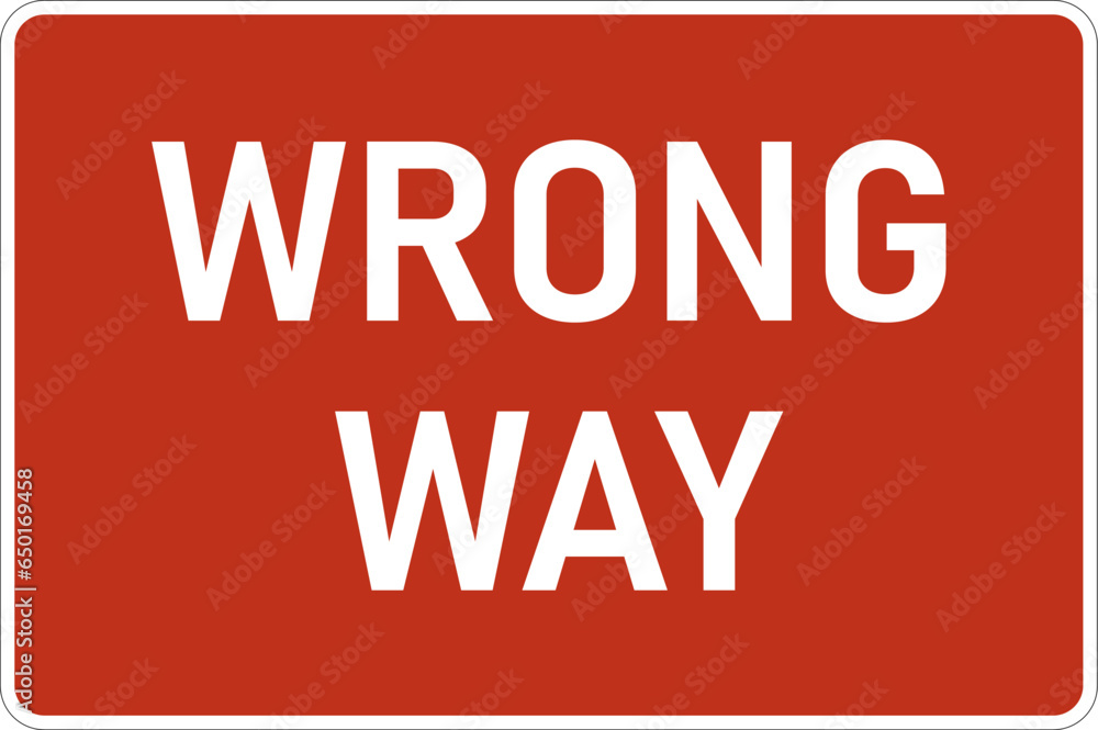Vector graphic of a usa Wrong Way MUTCD highway sign. It consists of ...
