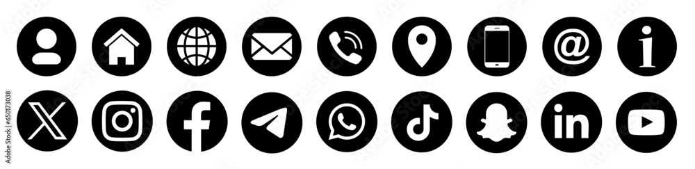 Set of Web icons..Connect Icons.Contact us icon set.Contact and ...