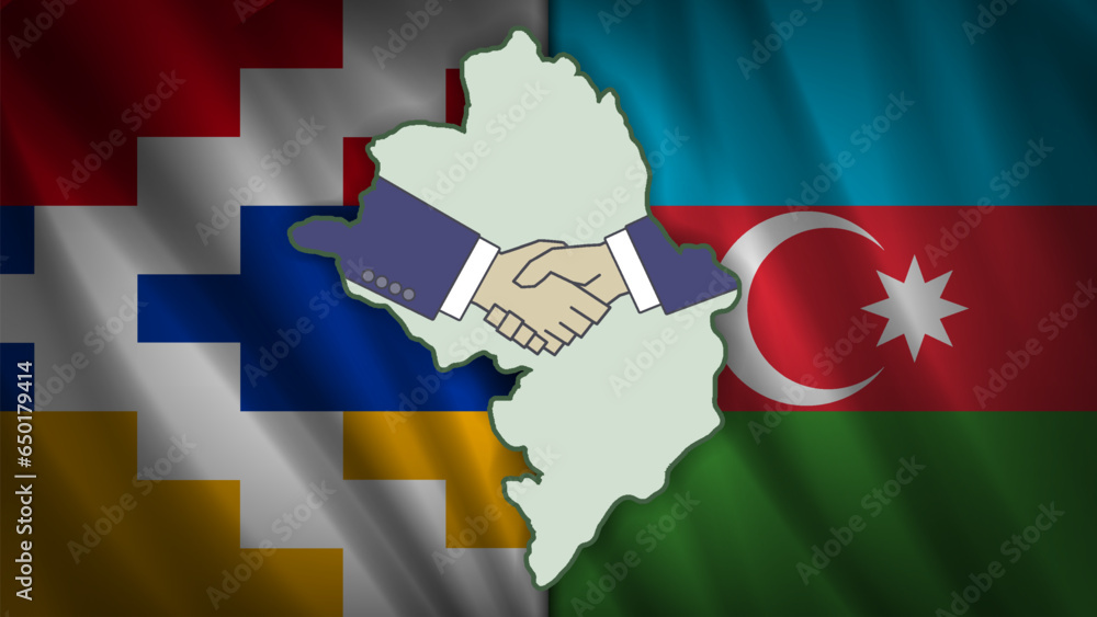 Vector military political poster. Agreement on ceasefire, peace and ...