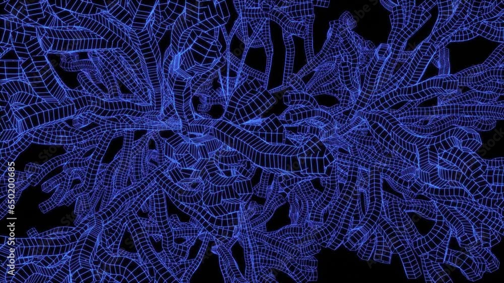 Abstract background seamless loop blue roots. Vj loop trees in outer ...