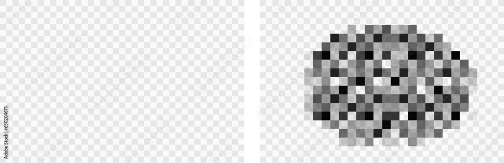 Censor pixel mosaic bar, simple gray blur censure frame on transparent ...