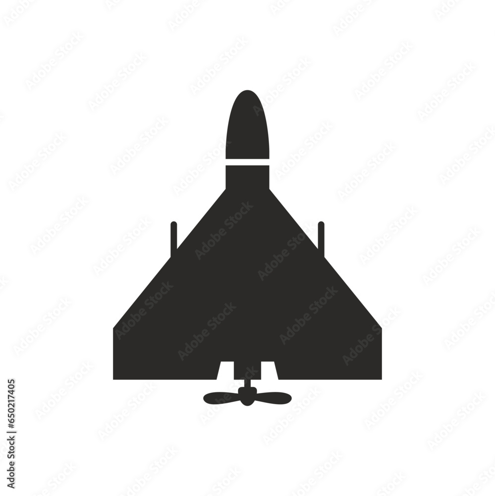 Military drone icon. Unmanned combat aerial vehicle (UCAV), also known ...