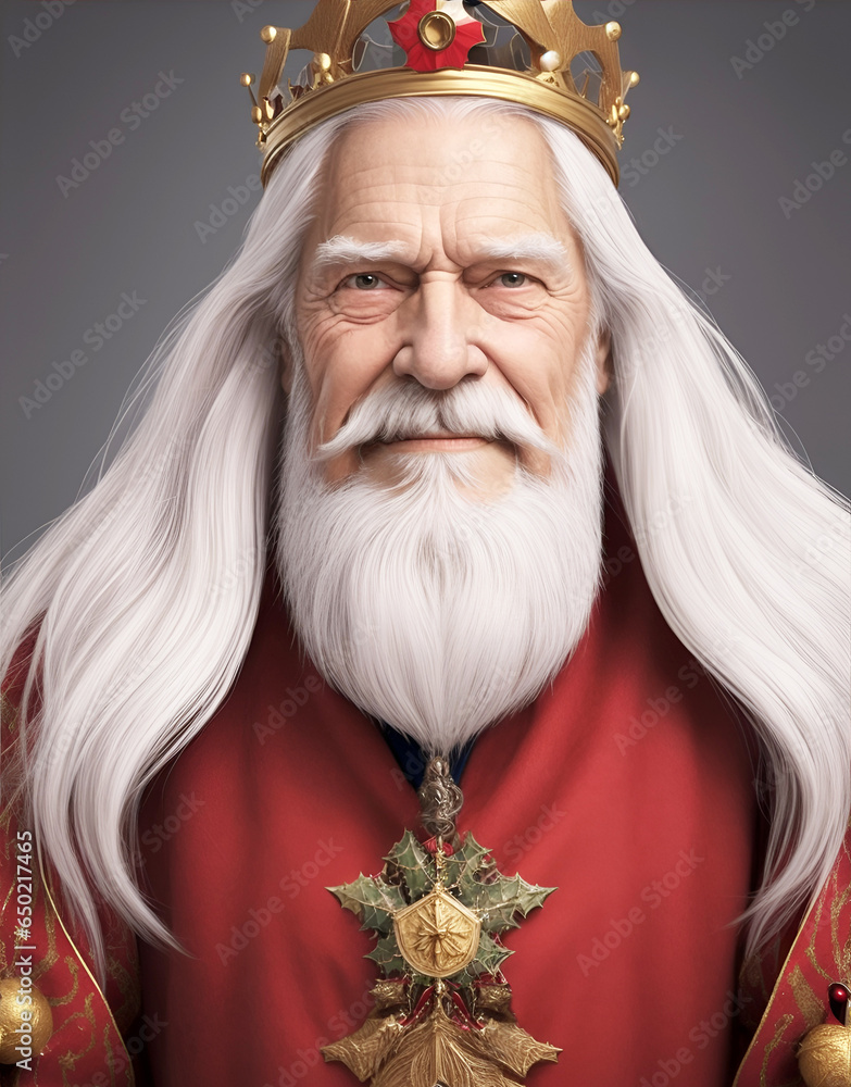 Retrato del Rey Mago Melchor, anciano rey de la tradición hispano ...